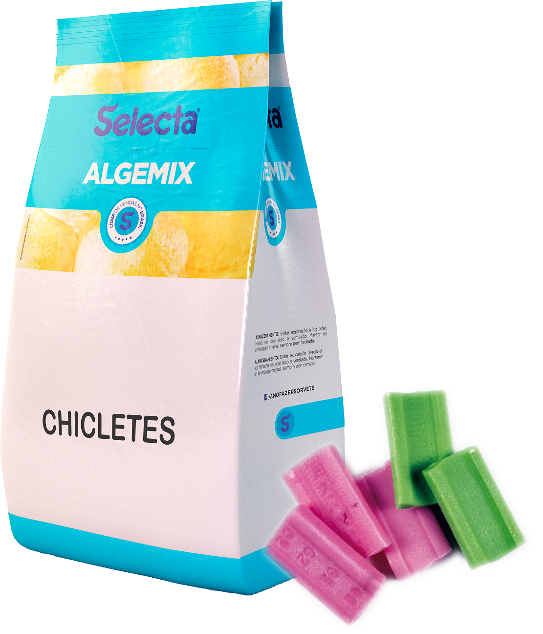 Deroma | PÓ PARA SORVETE ALGEMIX 1KG CHICLETE